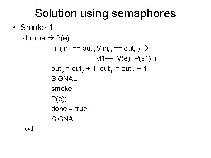CIS 720 Passing the Baton Technique Cigarette Smokers