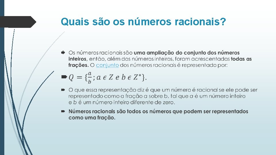 Nmeros Racionais Professor Clber Borges Nmeros racionais Definio