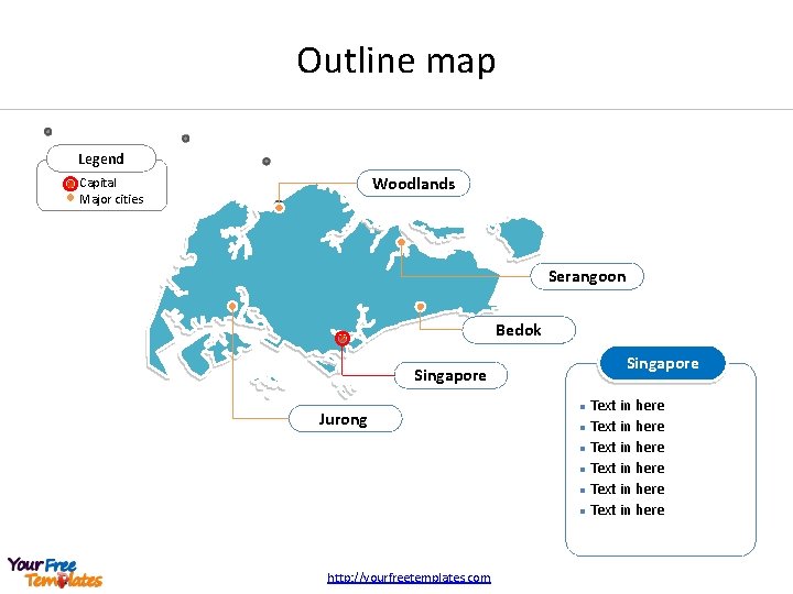 Outline map Legend Woodlands Capital Major cities Serangoon
