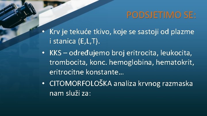 DIFERENCIJALNA KRVNA SLIKA Nediljka Petrovski bacc med lab