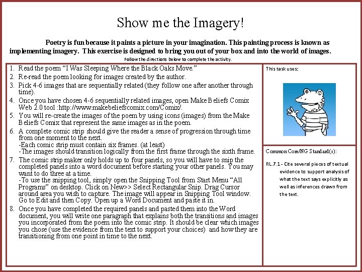 Show me the Imagery Poetry is fun because