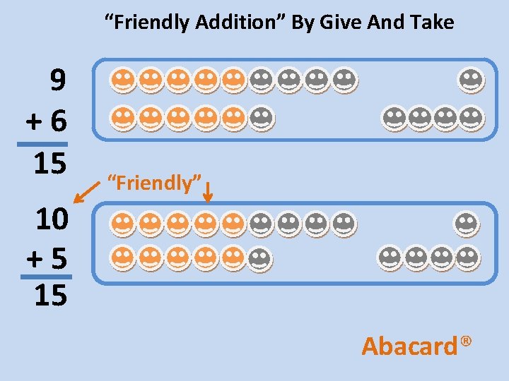 Friendly Addition By Give And Take Using Your