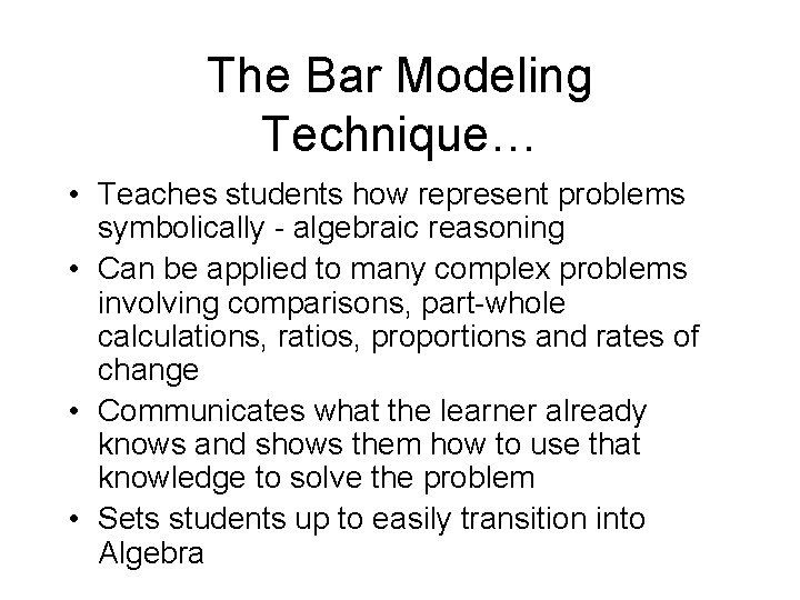 Singapore Math Using the Bar Model Approach A