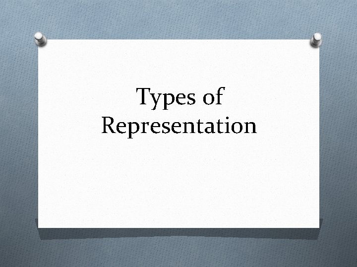 Types of Representation Review What is government O