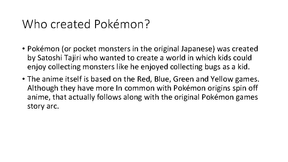 Pokmon Researching a childrens TV program By Alexander