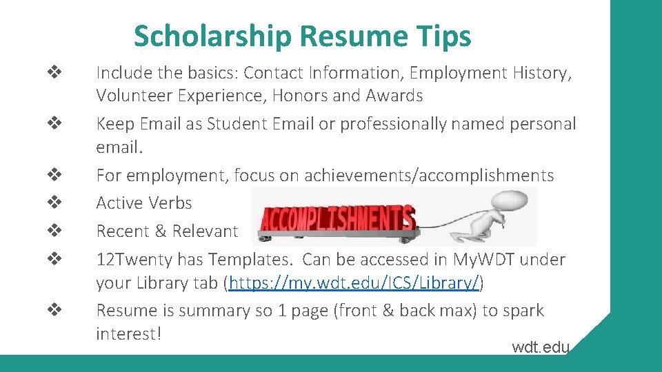 Scholarship Application Tips wdt edu Overall Application Tips