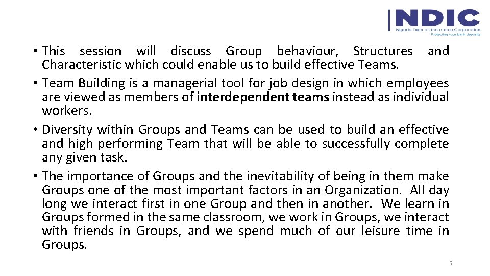 UNDERSTANDING GROUP BEHAVIOUR IN TEAM BUILDING Imokhede Dotun