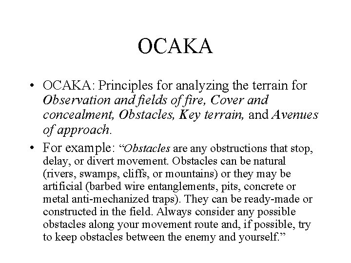The Course of Action Challenge Problem COA CP