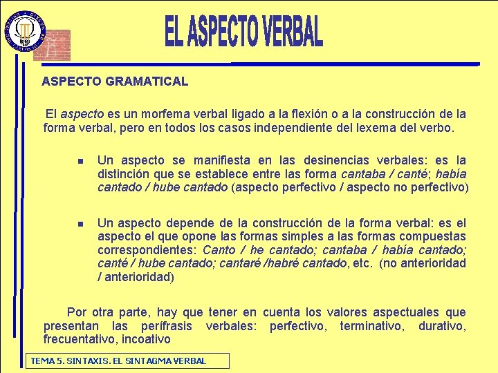 n n n n n El verbo definicin