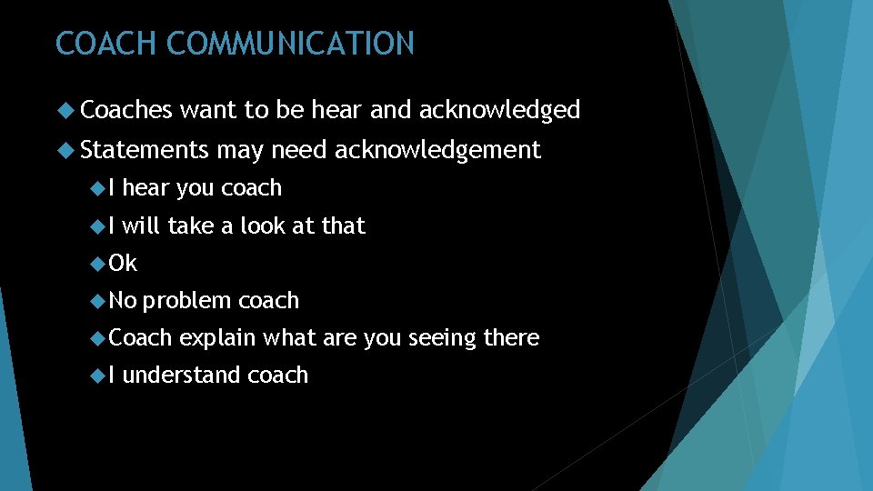 Communication Table Coaches TABLE CREW Part of our