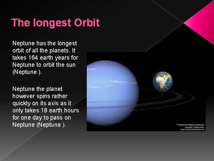 The Planets and their Years The planets In