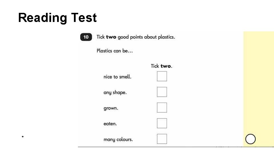 Year 2 Assessment in 2018 Year 2 Assessment