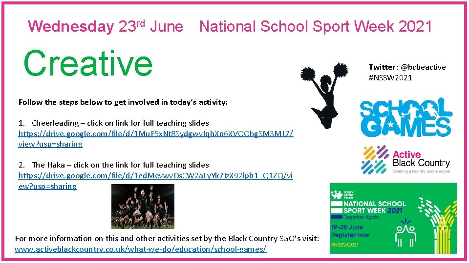 Can be done All Week National School Sport