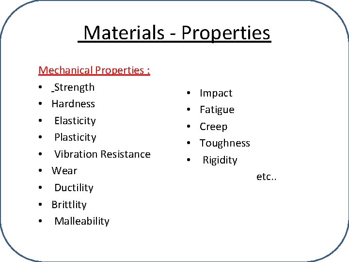 An Overview of Materials and Properties By D