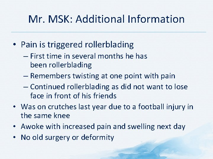 CLINICAL CASES Case Mr AP Case Mr AP