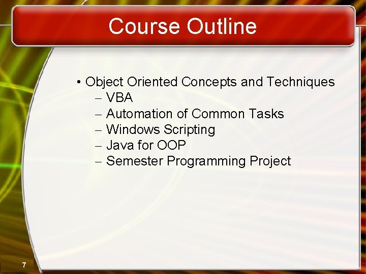 Introductory Lecture Advanced Computer Programming Mc GrawHill Technology