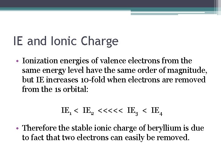 Trends in the Periodic Table revisited SCH 4