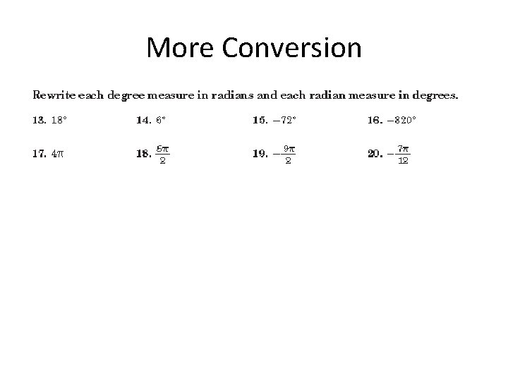 Precalculus Lesson 4 1 Radian and Degree Measure