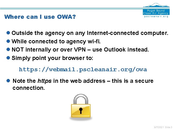 Working together for clean air Outlook Web Access