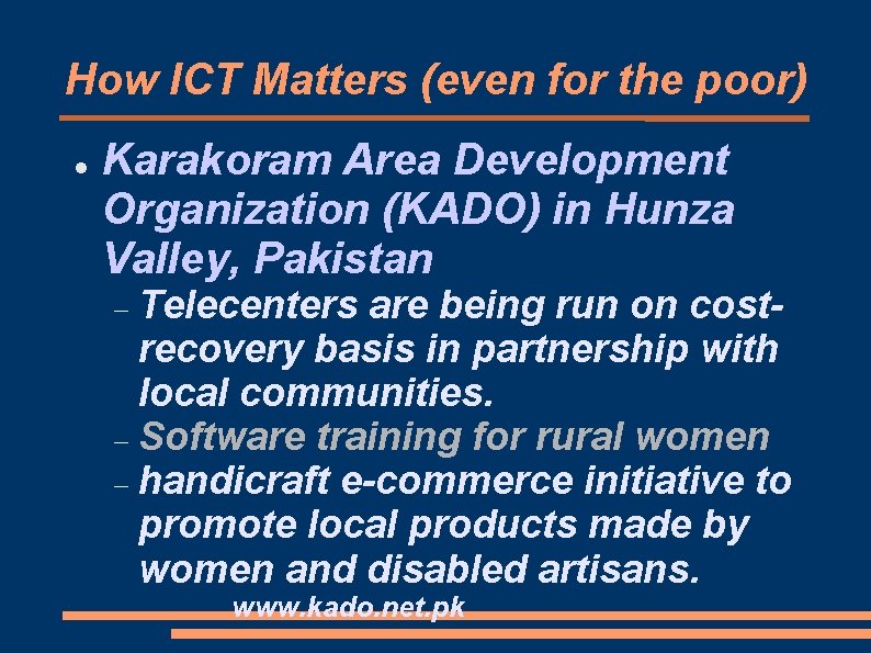 ICT 4 DEVELOPMENT Sustainability and Bricolage Emmanuel C