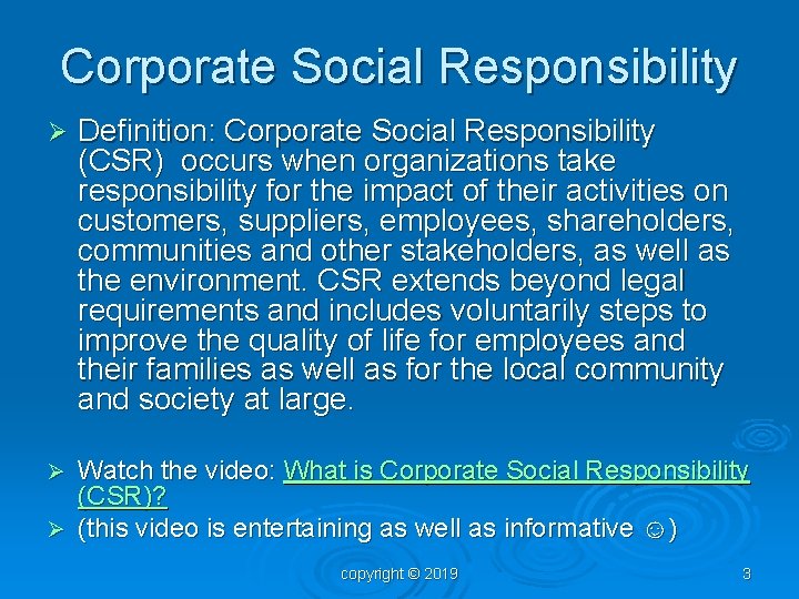 Spirituality and Work Module 10 Corporate Social Responsibility