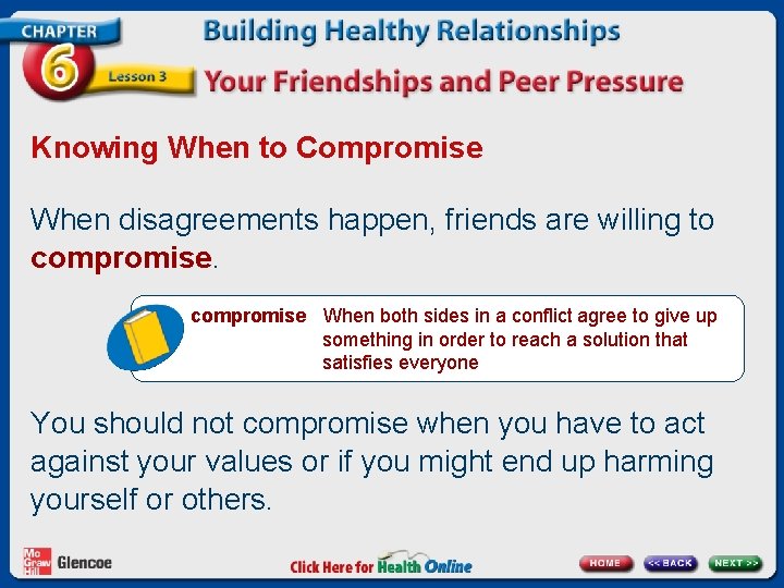 Chapter 6 Building Healthy Relationships Lesson 3 Your