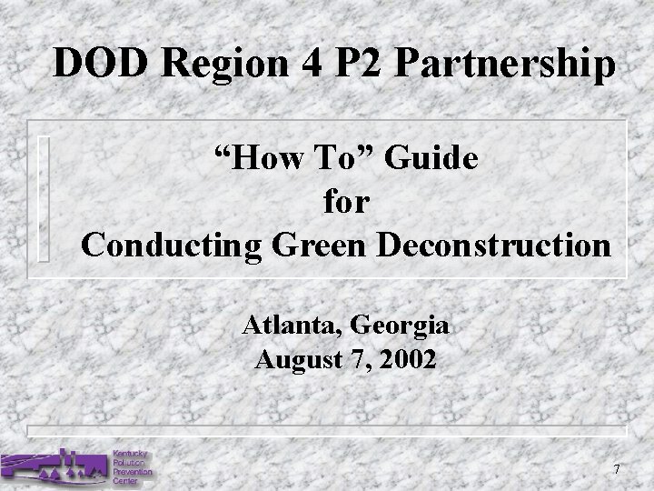 DOD Region 4 P 2 Partnership How To