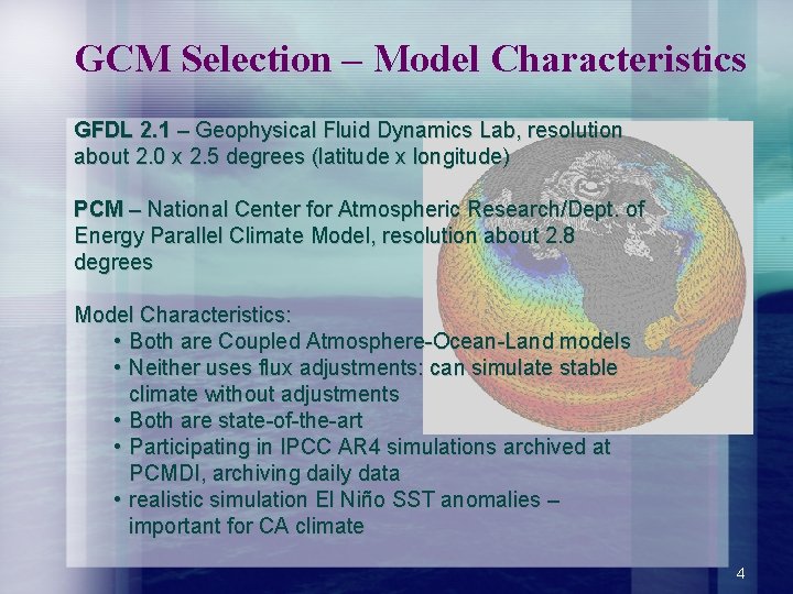 Greenhouse Gas Emissions Global Climate Models and California