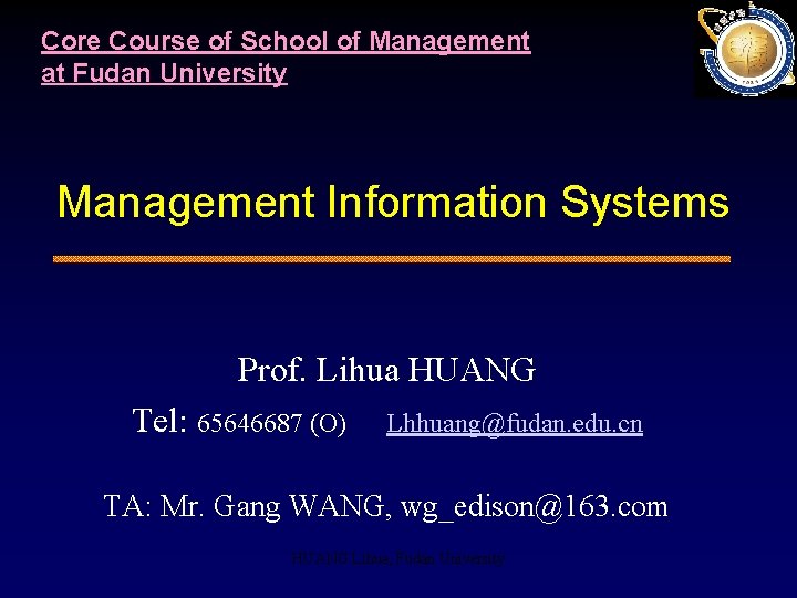 Core Course of School of Management at Fudan