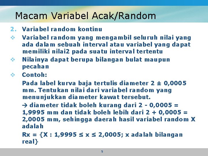 DISTRIBUSI PROBABILITAS BI NO MIA M L ULT