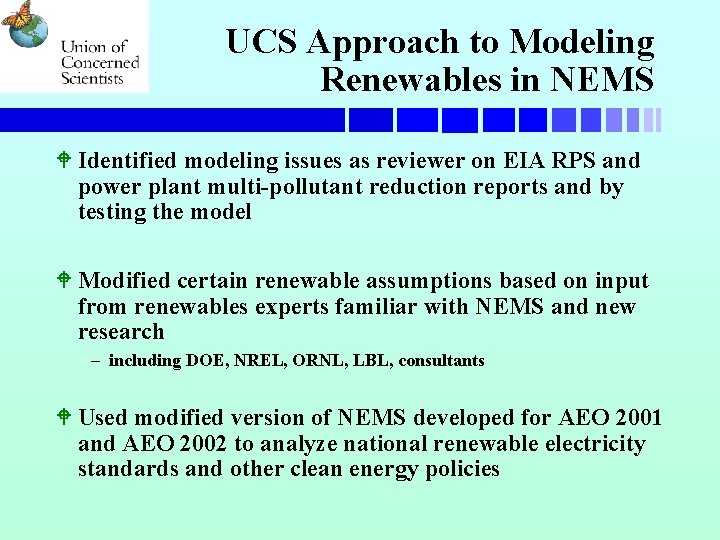 Considerations for Modeling Renewable Energy in the National