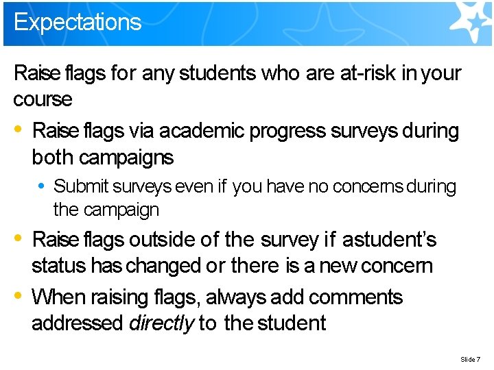 Starfish Academic Alert NTID Power Workshop Agenda Background