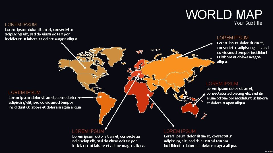WORLD Your MAP Subtitle LOREM IPSUM Lorem ipsum