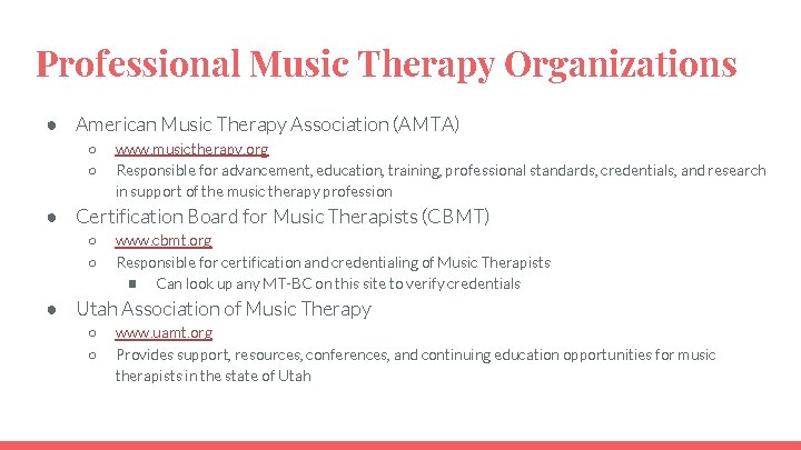 An Introduction to Music Therapy Presented by Jaycie