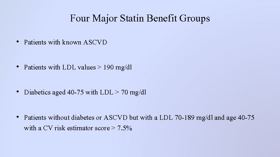 Treating High Cholesterol because Cheeseburgers and Fries Still