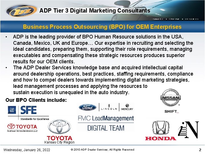 ADP Tier 3 Digital Marketing Consultants Business Process