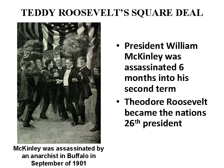 TEDDY ROOSEVELTS SQUARE DEAL President William Mc Kinley