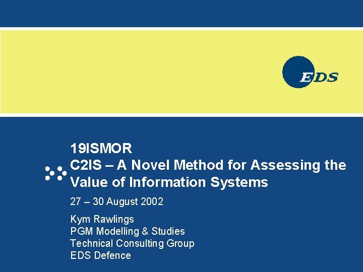 19 ISMOR C 2 IS A Novel Method