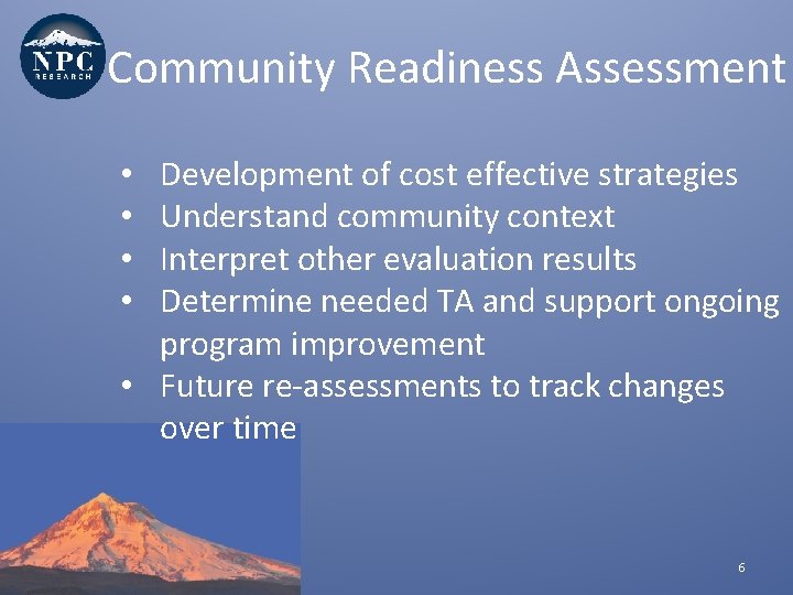 Community Readiness Assessment Coordinator Training September 11 th