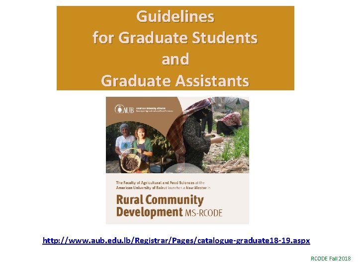Guidelines for Graduate Students and Graduate Assistants http