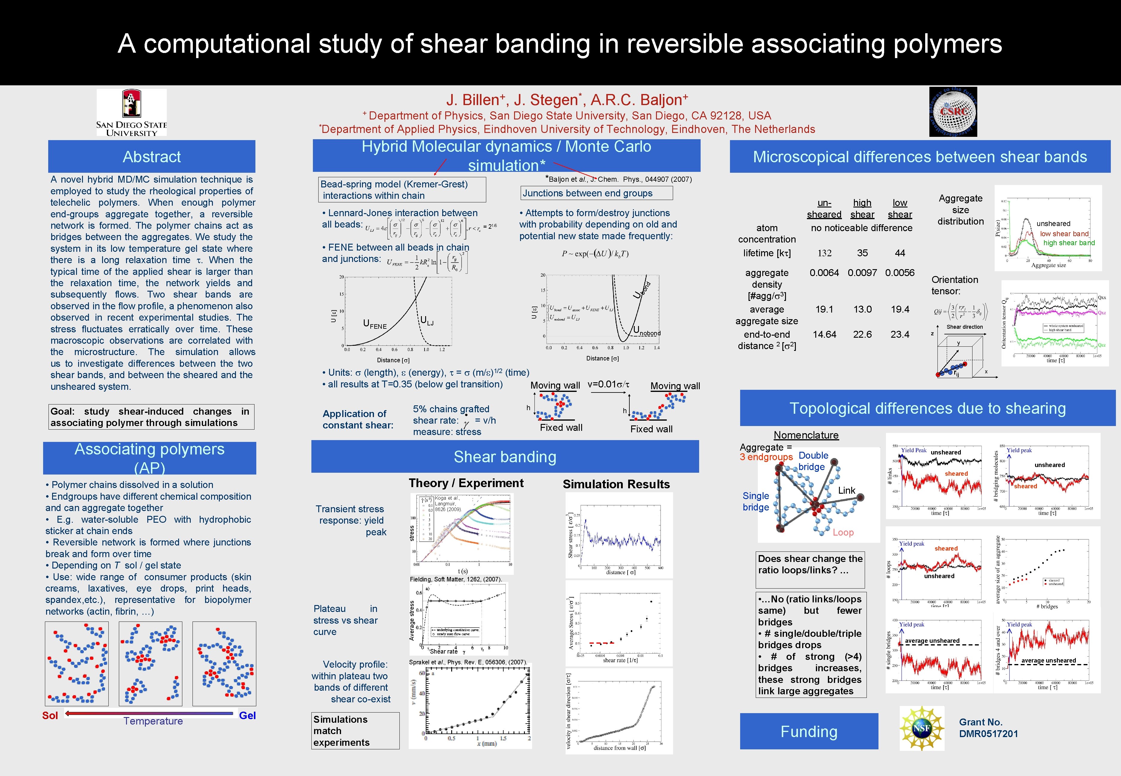 A computational study of shear banding in reversible