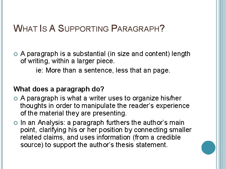 ANALYTICAL WRITING WHAT IS ANALYTICAL WRITING Writing that