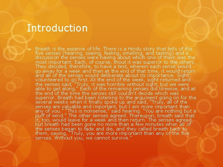 Diaphragmatic Breathing Dr Ron Mottern Introduction Breath is