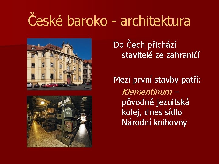 BAROKO VE SVT A V ESKCH ZEMCH Zkladn