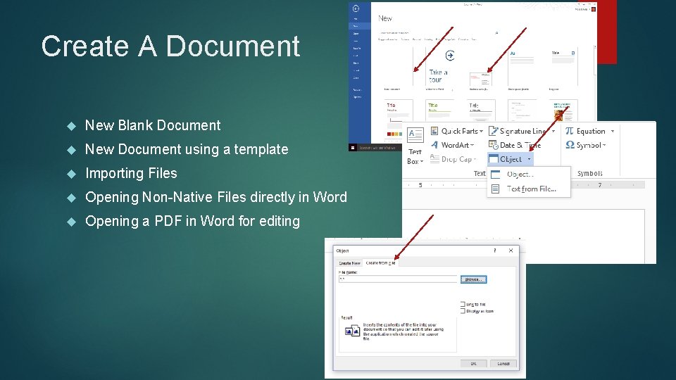 Microsoft Office Introduction COMPUTER BUSINESS APPLICATIONS Create A