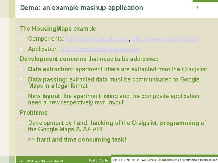 Toward the UserDriven Development of Web Applications Florian