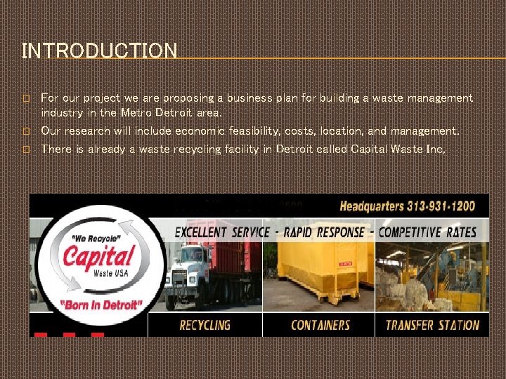 INTRODUCTION For our project we are proposing a