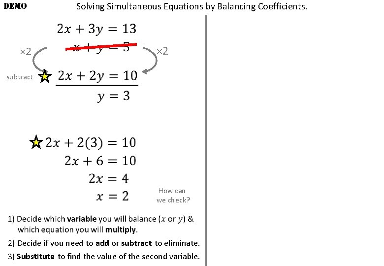 Simultaneous Equations Balancing Demonstration This resource provides ...
