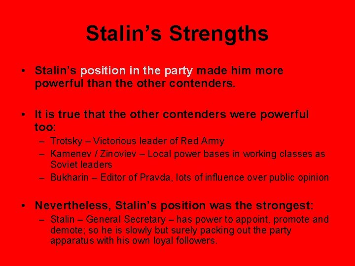Why had Stalin become undisputed leader of the