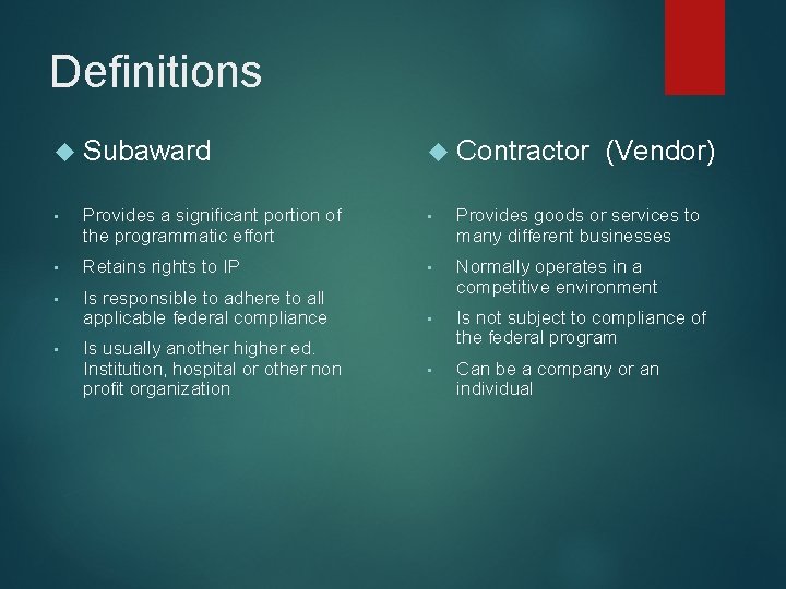 Subaward Life Cycle 102417 Agenda Important Definition Life